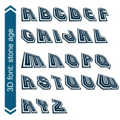 Headline retro style technical 3D font shift letters free image download