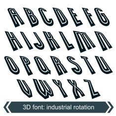Headline retro style technical 3D font shift letters N2 free image download