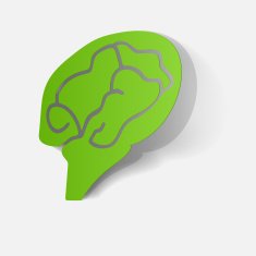Paper clipped sticker brain N4 free image download