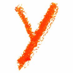 Y - Orange handwritten letters on white background free image download