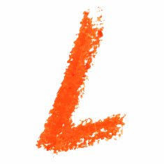 L - Orange handwritten letters on white background free image download