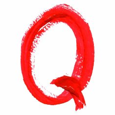 Q - Red handwritten letters on white background Acrylic colors free ...