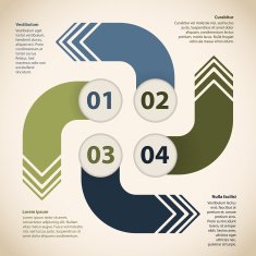 Cyclic infographic design with four arrows free image download