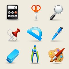 Realistic School Icons Set free image download