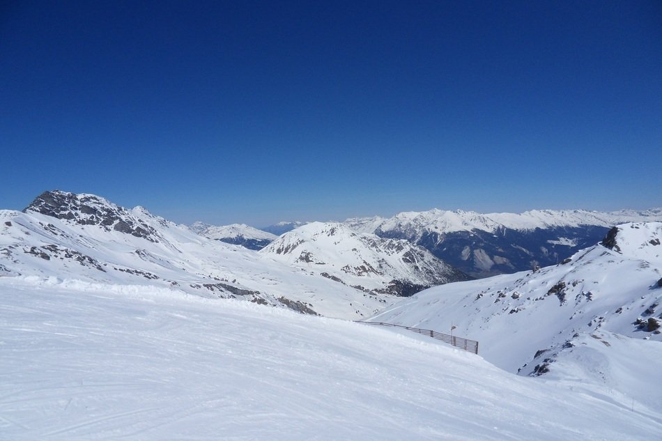Ski Trail On The Alpine Mountains Free Image Download