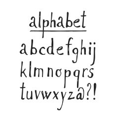 Hand drawn vector alphabet font isolated ink letters free image download