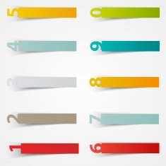 Vector number stickers template Color paper N2 free image download