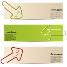 Banners with arrow paper clips free image download