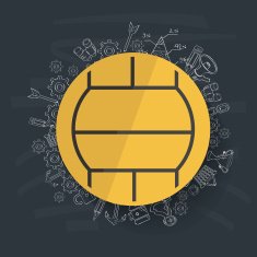 Volleyball concept design on blackboard background clean vector N2 free ...