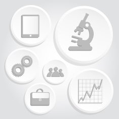 Gray icons of science and business free image download