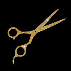 Retro golden scissors icon free image download