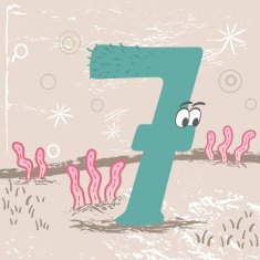 Cute alphabet Number 7 free image download