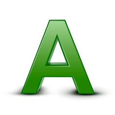 3d green letter A N3 free image download