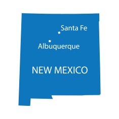 Blue map of New Mexico free image download