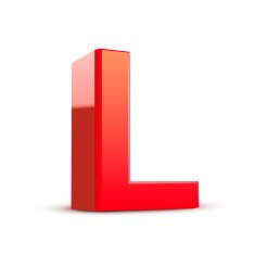 3d red letter L N7 free image download