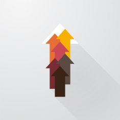 Arrow composed of smaller colored arrows free image download