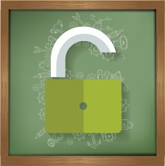 Unlock design on blackboard background clean vector free image download