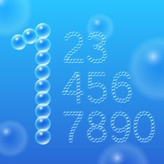 Numbers 0-9 of Air Bubbles free image download