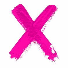 X - Pink handwritten letter on white background Acrylic colors free ...