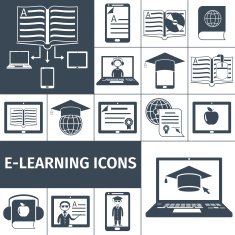 E-learning Icon Black Set free image download