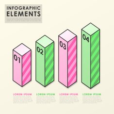 Colorful bar chart infographic elements template N2 free image download