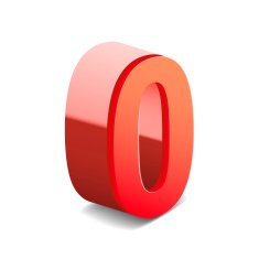 3d shiny red number 0 N3 free image download