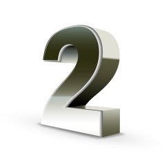 3d silver steel number 2 free image download