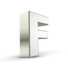 3d alphabet silver F N2 free image download