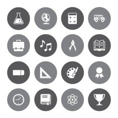 Grey Vector Education - 16 Icons free image download