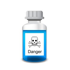 Chemical bottle with colored toxic poisonous solution free image download