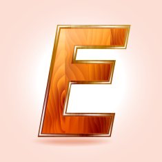 Alphabet wooden letter E Vector free image download