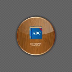 Dictionary wood application icons vector illustration free image download