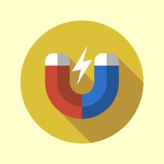 Magnet icon Flat long shadow design free image download