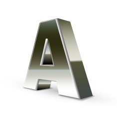 3d silver steel letter A N3 free image download