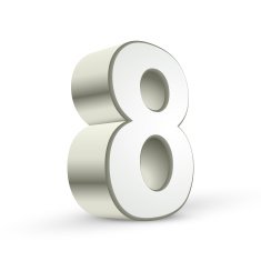3d shiny silver number 8 free image download