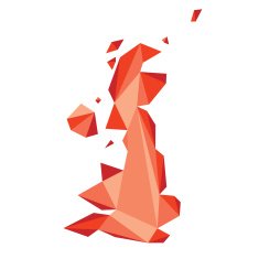 Red geometric map of the United Kingdom free image download