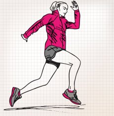 Female runner sketch illustration N12 free image download