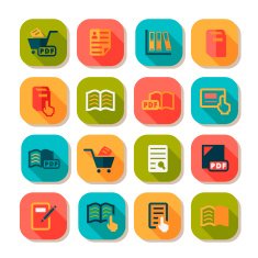 Books icons set N11 free image download
