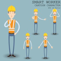 Smart worker cartoon character eps 10 vector illustration N14 free ...
