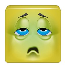 Square emoticon sick free image download