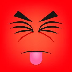 Vector Cute Cartoon Red Disgust Face N2 free image download