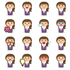Business woman emoticons N3 free image download