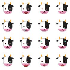 Cow Emoticons free image download