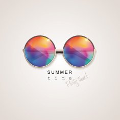 Sunglasses with vivid multicolored abstract gradient mesh glass mirrors ...