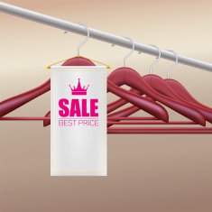 Wooden hangers with advertising label free image download