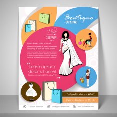 Stylish brochure flyer and template for boutique N2 free image download
