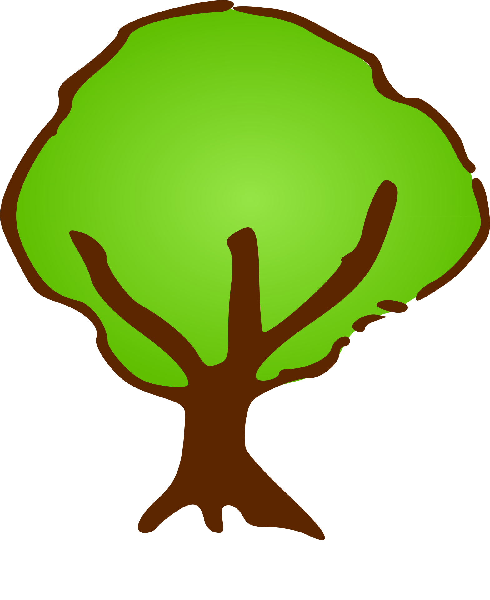 Painted tree with a round crown free image download