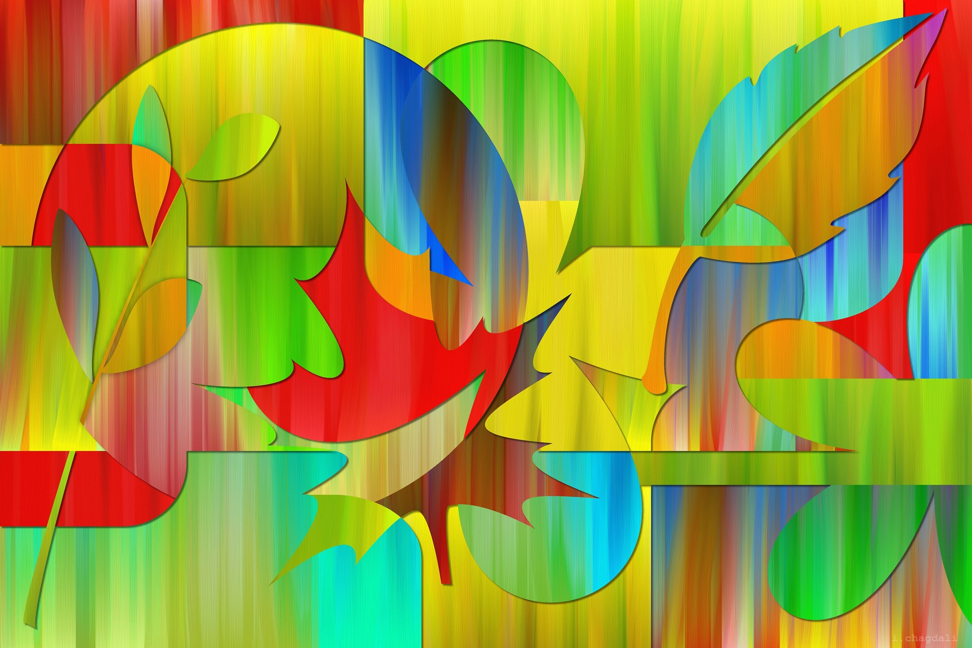 Modern picture of autumn leaves free image download