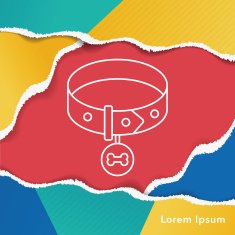 Dog chains line icon N3 free image download