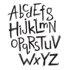 Vector hand drawn latin abc N2 free image download